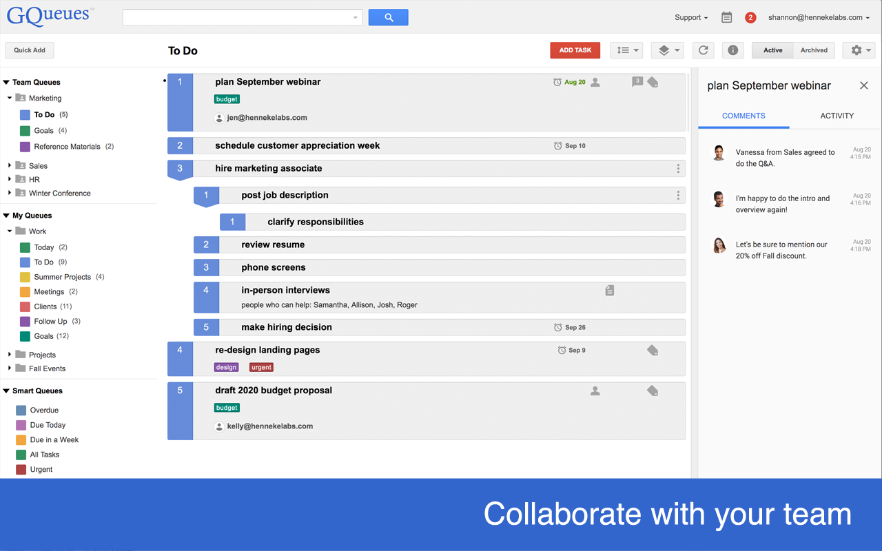GQueues Reviews 2021: Details, Pricing, & Features | G2