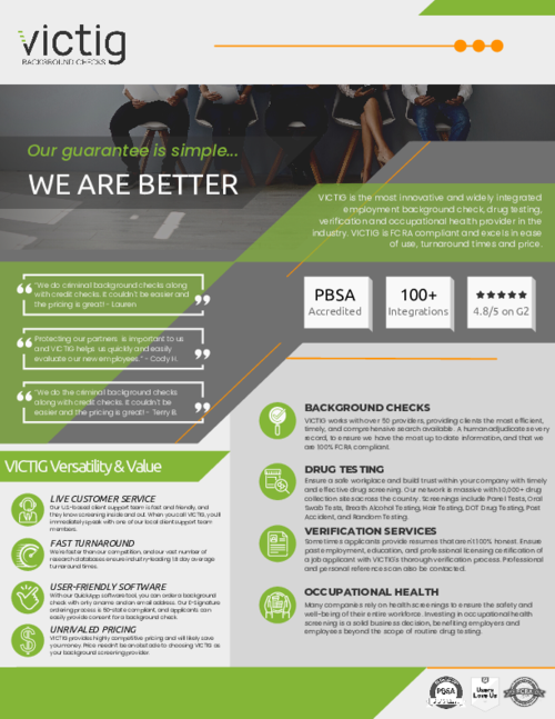 VICTIG Background Checks Reviews 2025: Details, Pricing, & Features | G2