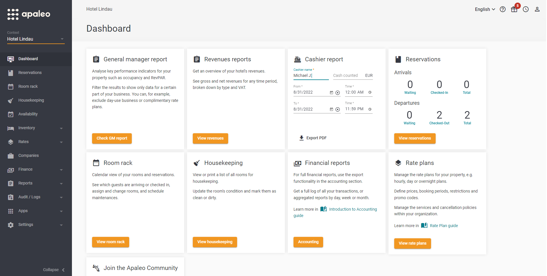 Apaleo Open PMS Reviews 2025: Details, Pricing, & Features | G2