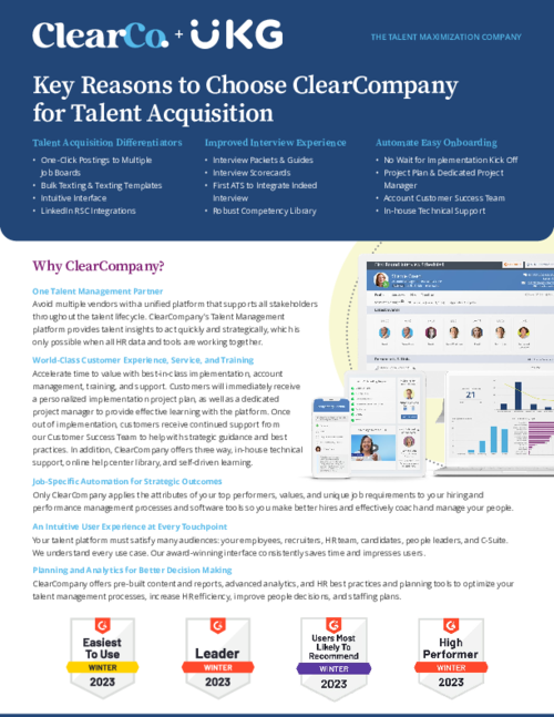 ClearCompany Reviews 2025: Details, Pricing, & Features | G2