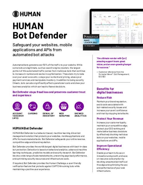 HUMAN Bot Defender Reviews 2025: Details, Pricing, & Features | G2