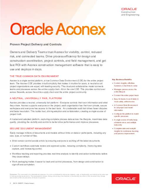 Oracle Aconex Reviews 2021: Details, Pricing, & Features | G2