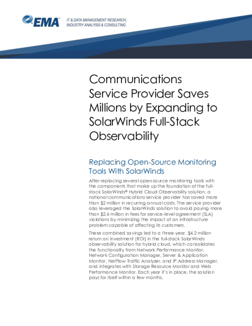 SolarWinds Observability Reviews 2025: Details, Pricing, & Features | G2