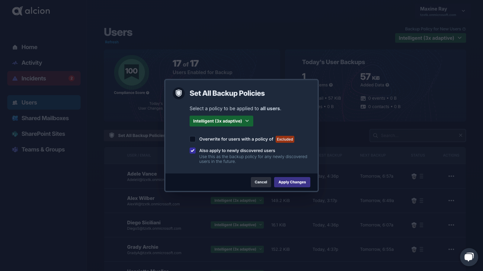 Compare Alcion Backup for Microsoft 365 vs. AvePoint Multi-SaaS Cloud Backup | G2