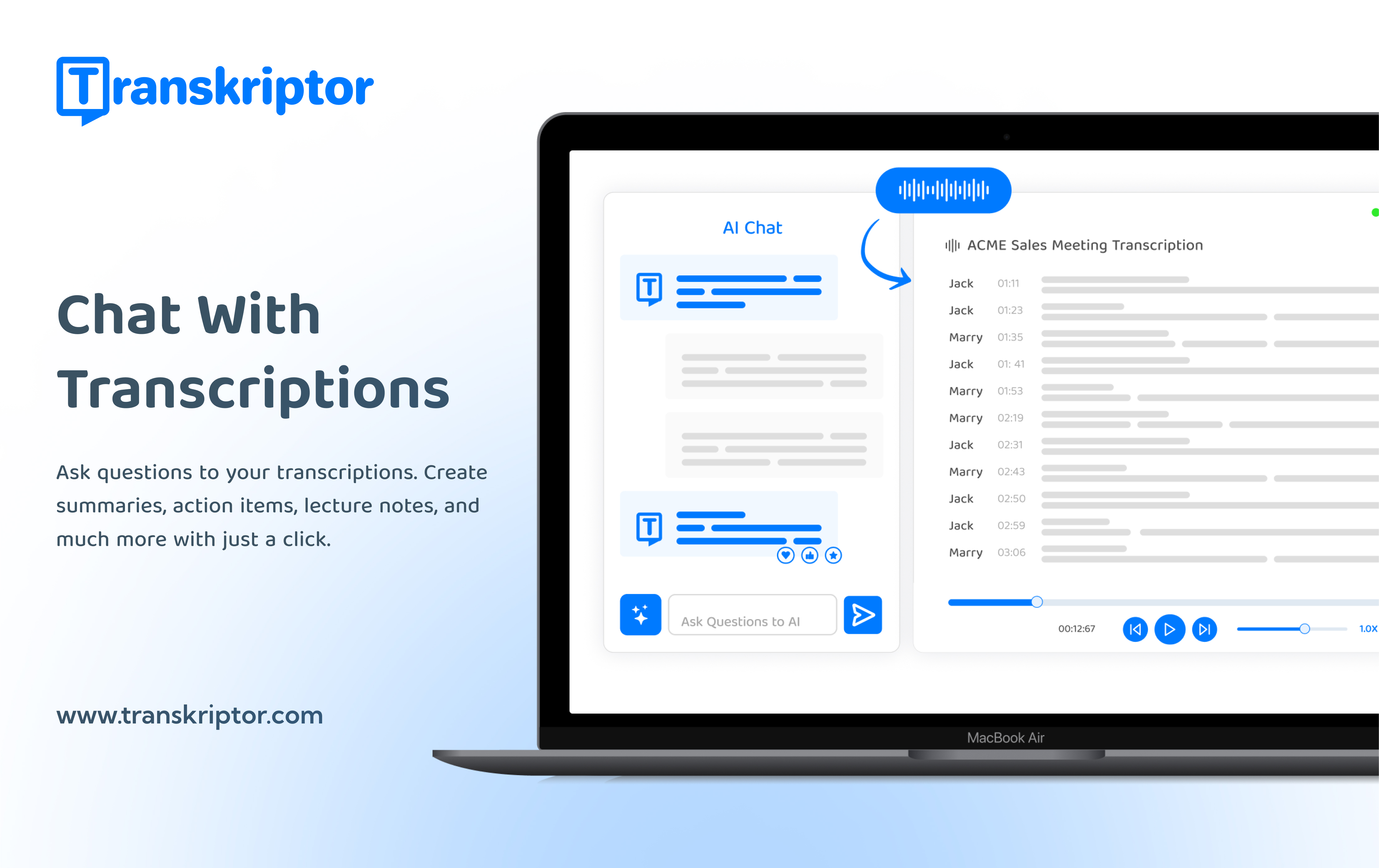 Transkriptor Reviews 2025: Details, Pricing, & Features | G2
