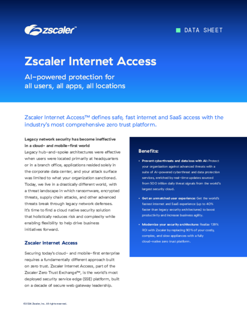 Zscaler Internet Access Reviews 2025: Details, Pricing, & Features | G2