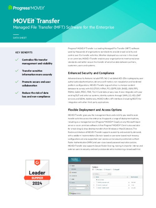 Progress MOVEit Reviews 2025: Details, Pricing, & Features | G2