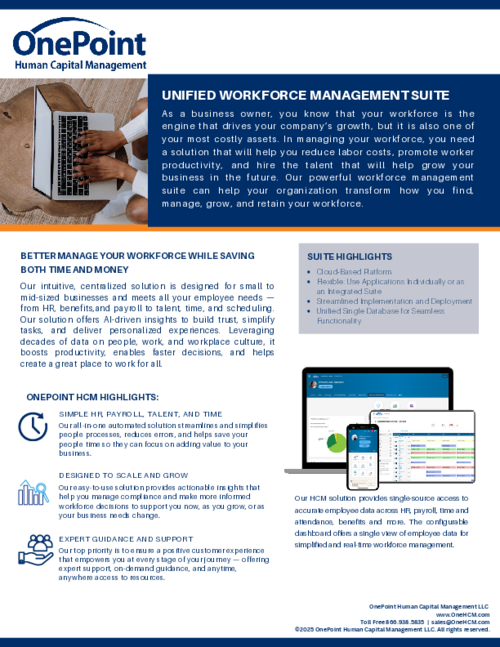 OnePoint HCM Reviews 2025: Details, Pricing, & Features | G2
