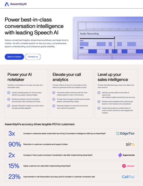 AssemblyAI - Speech to Text API Reviews 2025: Details, Pricing, & Features | G2