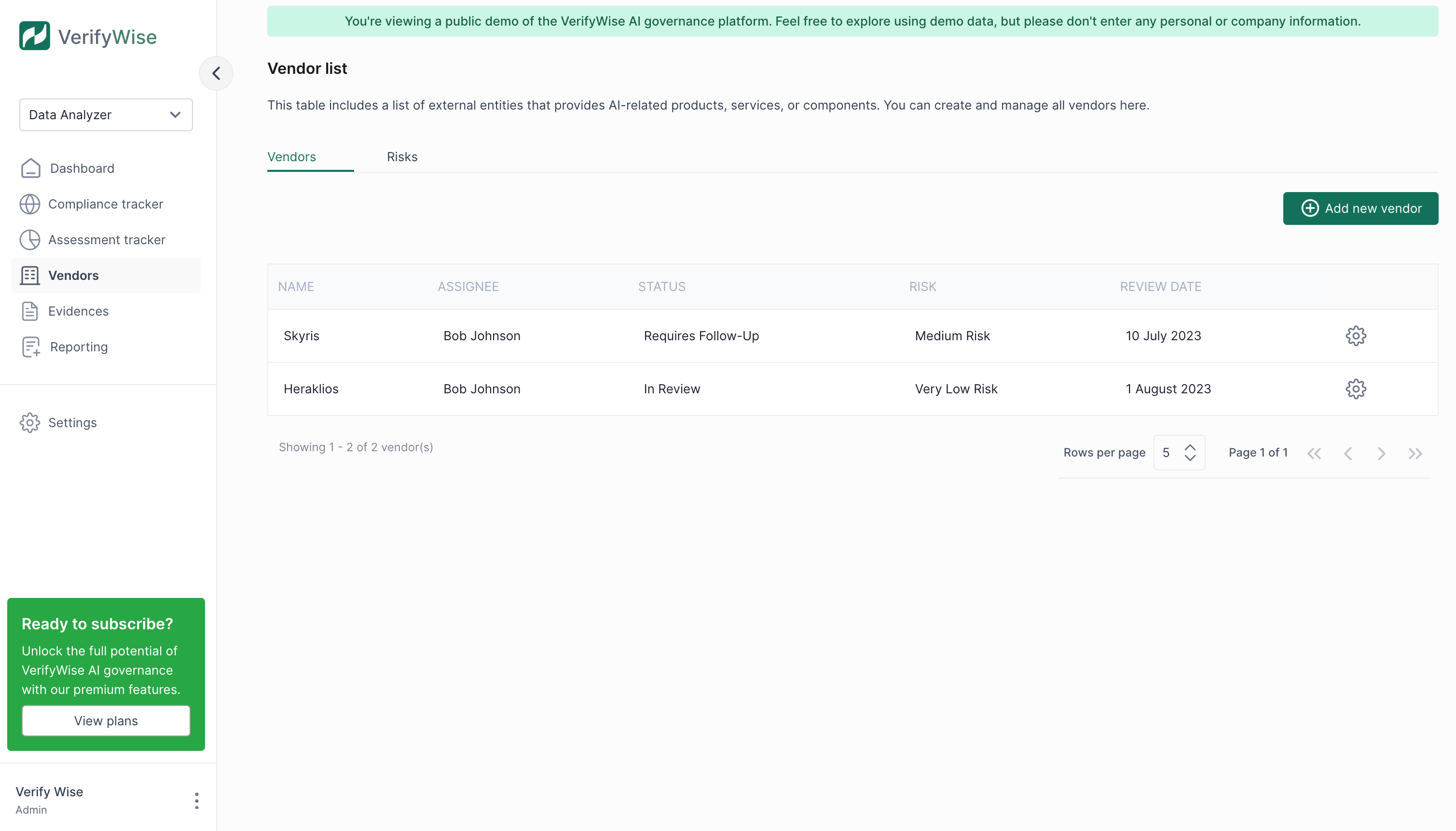 VerifyWise AI Governance - Beta Reviews 2025: Details, Pricing, & Features | G2