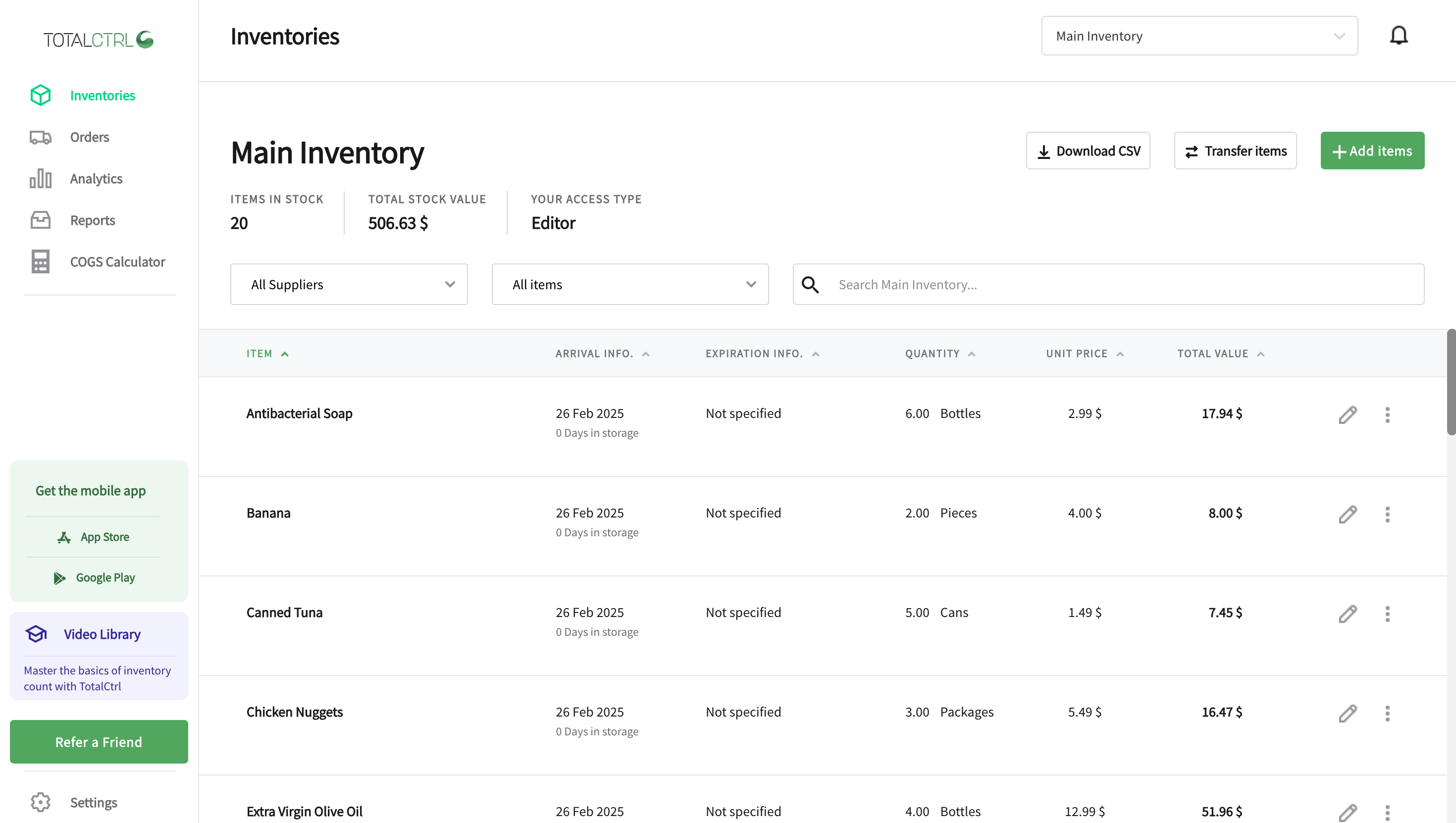 TotalCtrl - Inventory Management / COGS Reviews 2025: Details, Pricing ...