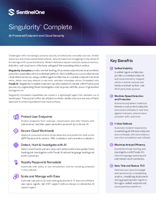 SentinelOne Singularity Endpoint Reviews 2026: Details, Pricing, & Features | G2