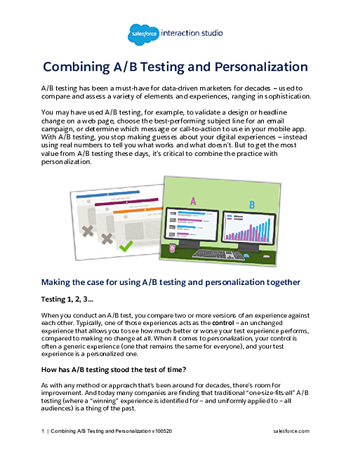 Salesforce Marketing Cloud Personalization (formerly Interaction Studio ...