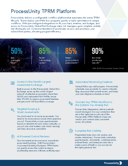 ProcessUnity TPRM Platform Reviews 2025: Details, Pricing, & Features | G2