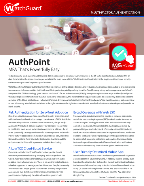 WatchGuard AuthPoint Reviews 2022: Details, Pricing, & Features | G2