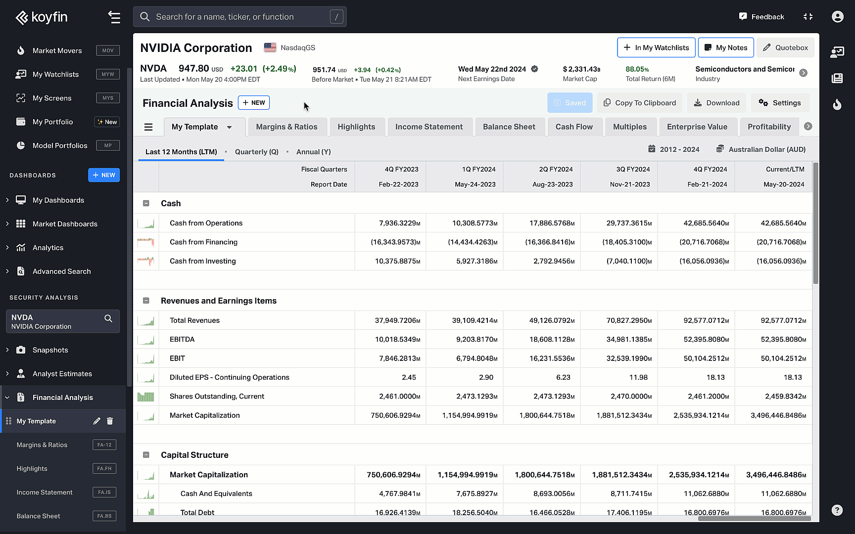 Compare Koyfin vs. S&P Capital IQ Pro | G2