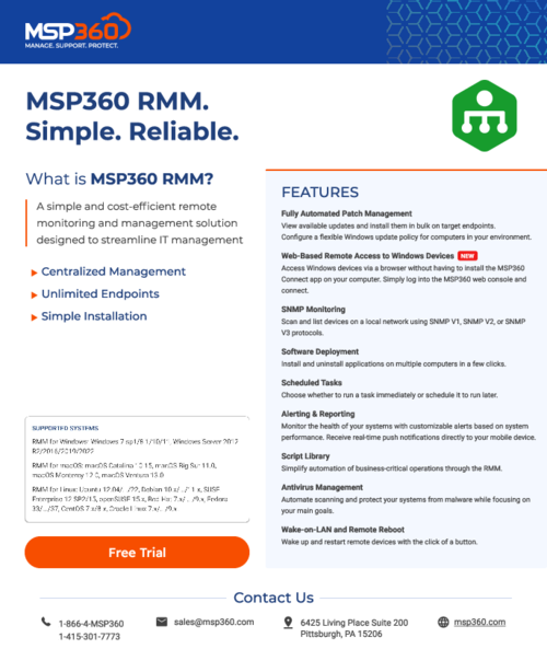 MSP360 RMM Reviews 2025: Details, Pricing, & Features | G2