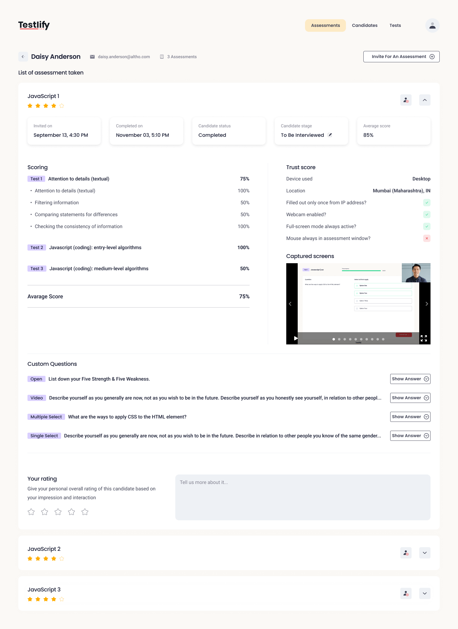 Testlify Reviews 2023: Details, Pricing, & Features | G2