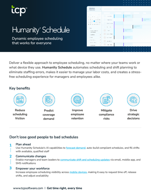 Humanity Schedule by TCP Reviews 2025: Details, Pricing, & Features | G2