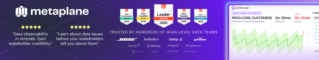 Metaplane Features | G2