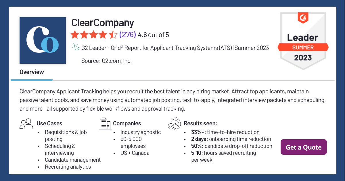Best Applicant Tracking Systems (ATS) 2024 | G2